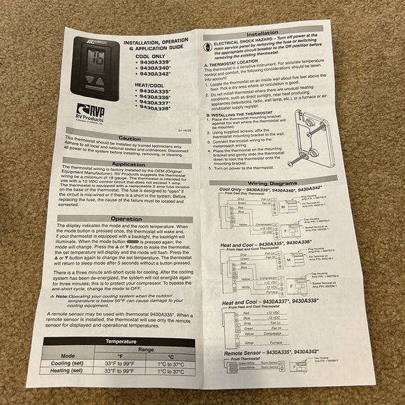 Coleman | Other | Coleman Rvp Airxcel 9433402 2vdc Wallmount Digital ...